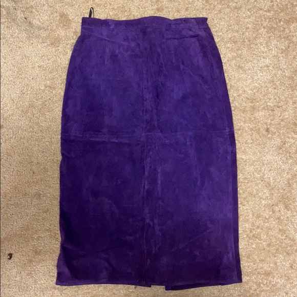 Deerskin | Skirts | Royal Purple Suede Lined Skirt 3 In Long | Poshmark